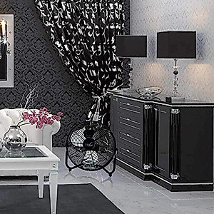 Vie Air 12 Inch Industrial Powerful and Quiet Heavy Duty Metal Floor Fan, Black