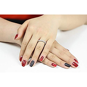 Uloveido Platinum Plated Lab Created Diamond Wedding Band Crystal 3mm Cubic Zirconia Eternity Stack Engagement Ring for Women (Size 9) Y041