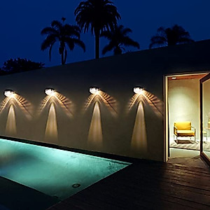 ENTOVE Solar Fence/ Deck Lights Outdoor Waterproof Led, Wall Lights, Decorative for Yard, Front Door, Garden, Patio, Garage, Swimming Pool, Stairs, Shed, Warm White 8 Pack