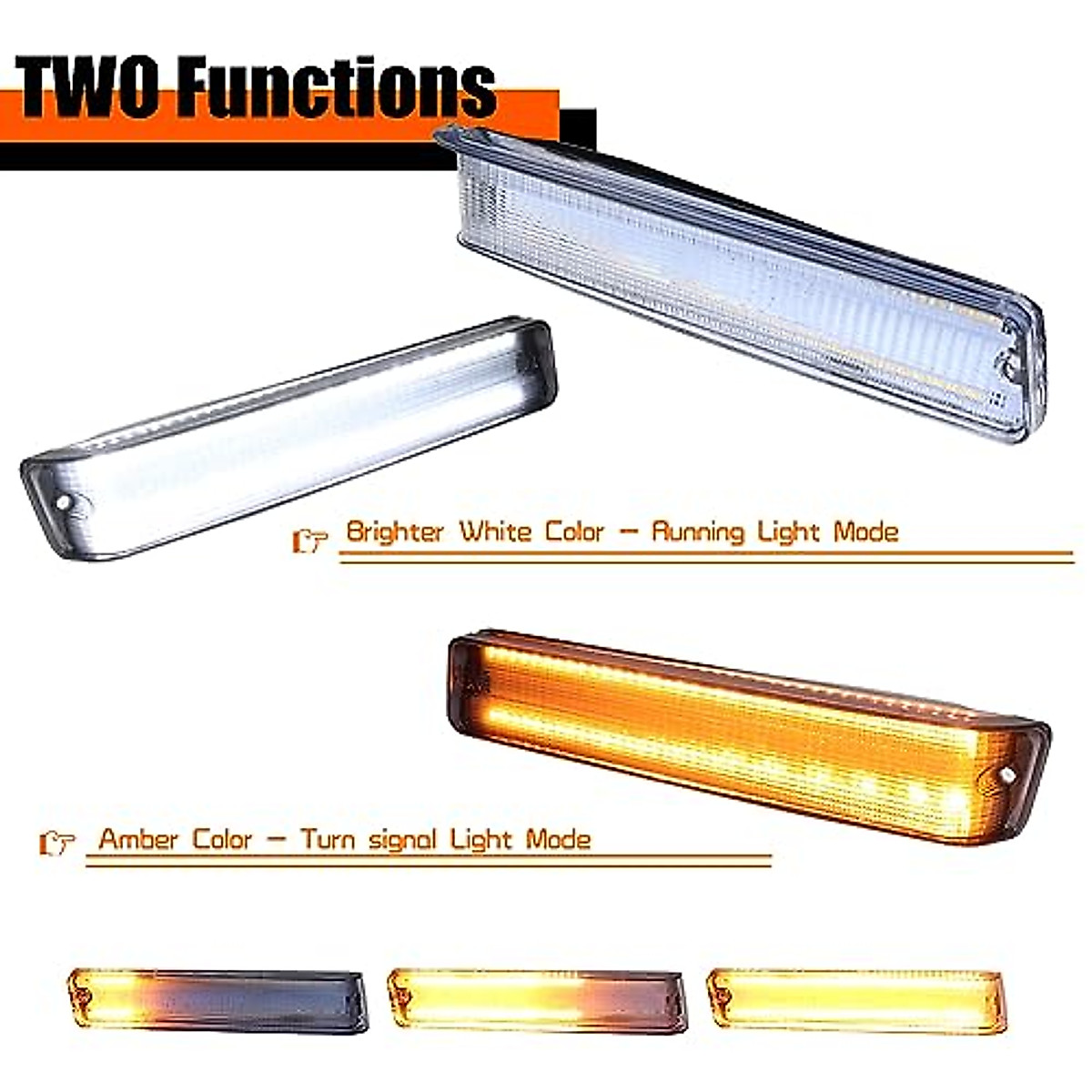 Tonsya For 1973 1974 1975 1976 1977 1978 1979 Ford F-150 Trucks,1978 1979 Ford Bronco Front Corner Turn Signal Lights Clear Lens