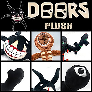 Lesome Doors Plushies Doors Plush Set of 4 New Monster Horror Game Stuffed Figure Doll Halloween Christmas Birthday Great Choice for Graduation Gift Party Favors (C-Door)