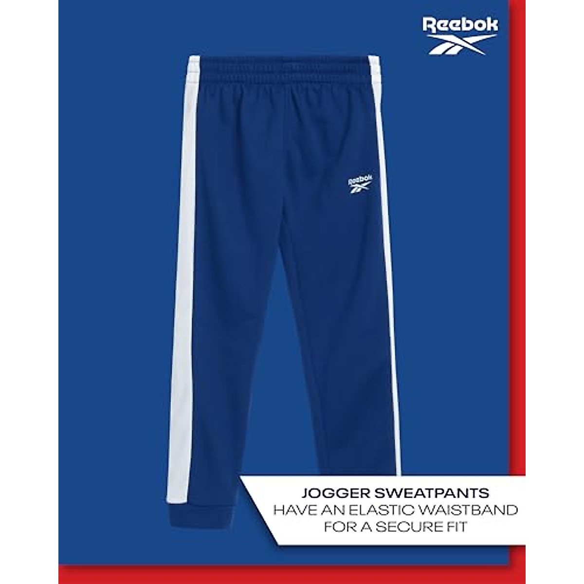 Reebok Baby Boys' Active Sweatsuit - 2 Piece Fleece Hoodie Sweatshirt and Jogger Sweatpants - Clothing Set Toddler/Boy, 2T-7, Size 7, Chalk