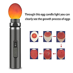 Smoostart Egg Candler, LED Light Egg Candler Tester, Chicken Flashlight Candeling Light for Eggs, Egg Incubator Light Monitor Egg Development for Chicken Bird Egg