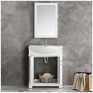 Fresca Hartford 30" Gray Traditional Bathroom Vanity with Quartz Countertop & White Ceramic Belly Bowl Sink - with Solid Wood Base Cabinet, Soft Closing Doors - Faucet Not Included
