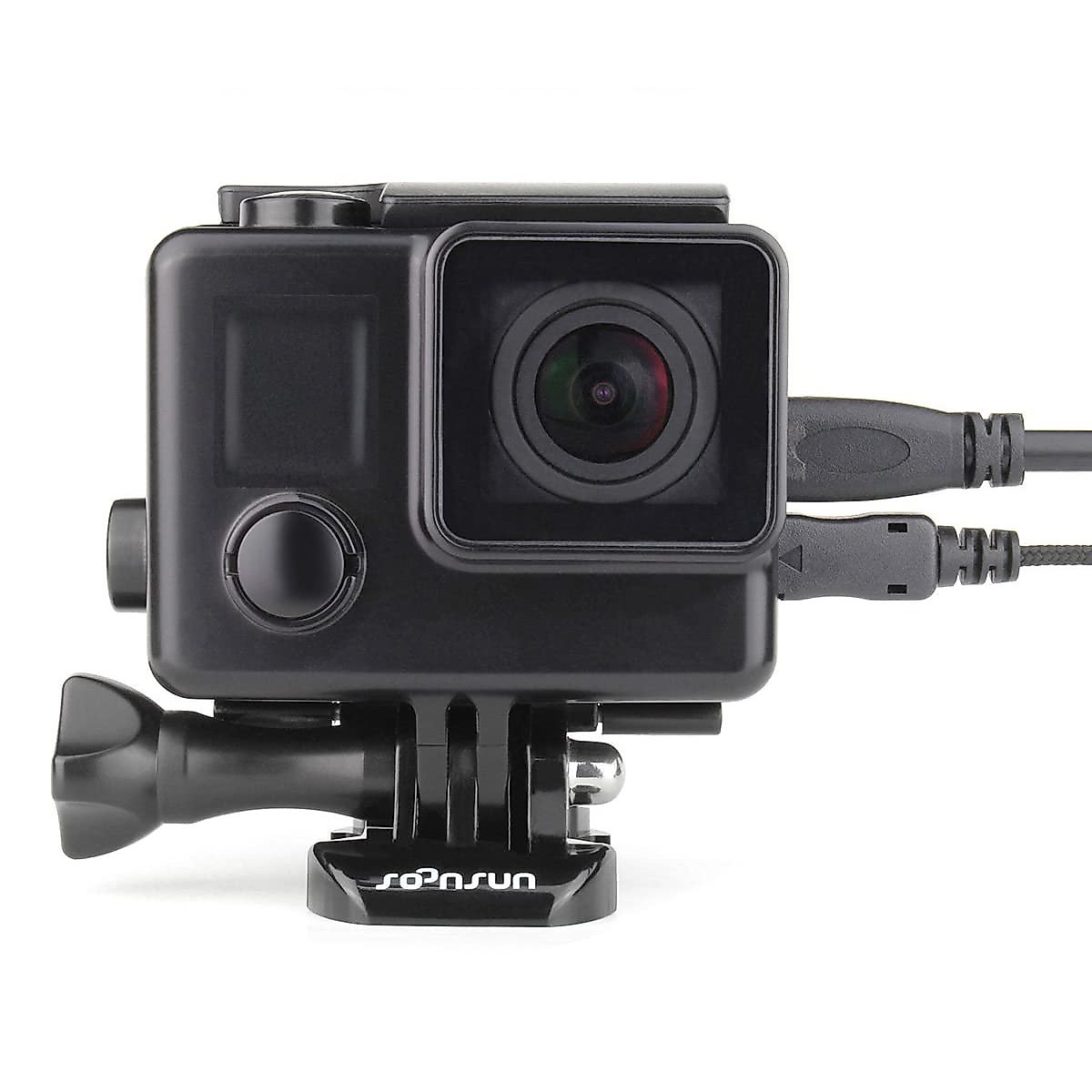 SOONSUN Blackout Side Open Skeleton Housing Case with Skeleton Backdoor for GoPro Hero 4 Black, Hero 4 Silver, Hero 3+, Hero 3 Action Cameras