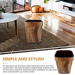 NALsa Retro Imitation Wood Trash can Without lid Waste Paper Basket Wood Grain Trash can Waste Paper Trash can Household Trash can Bath