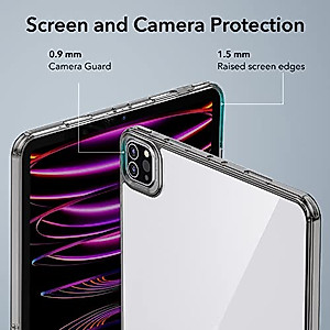 ESR for iPad Pro 12.9 Case, 12.9 inch iPad Pro case (2022/2021, 6th/5th Generation), Thin and Lightweight, Yellowing Resistant, Hard Back, Supports Pencil 2, Classic Series, Clear Black