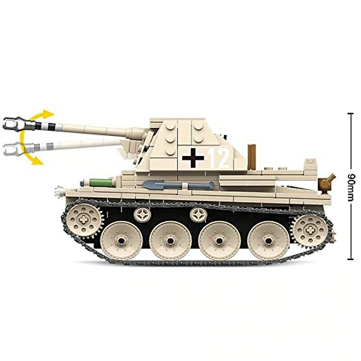 General Jim's Military Brick Building Set - WW2 German Army Tank Destroyer SD.KFZ.138 Marder III Building Blocks Model Set for Military and Brick Enthusiast and for Teens and Adults