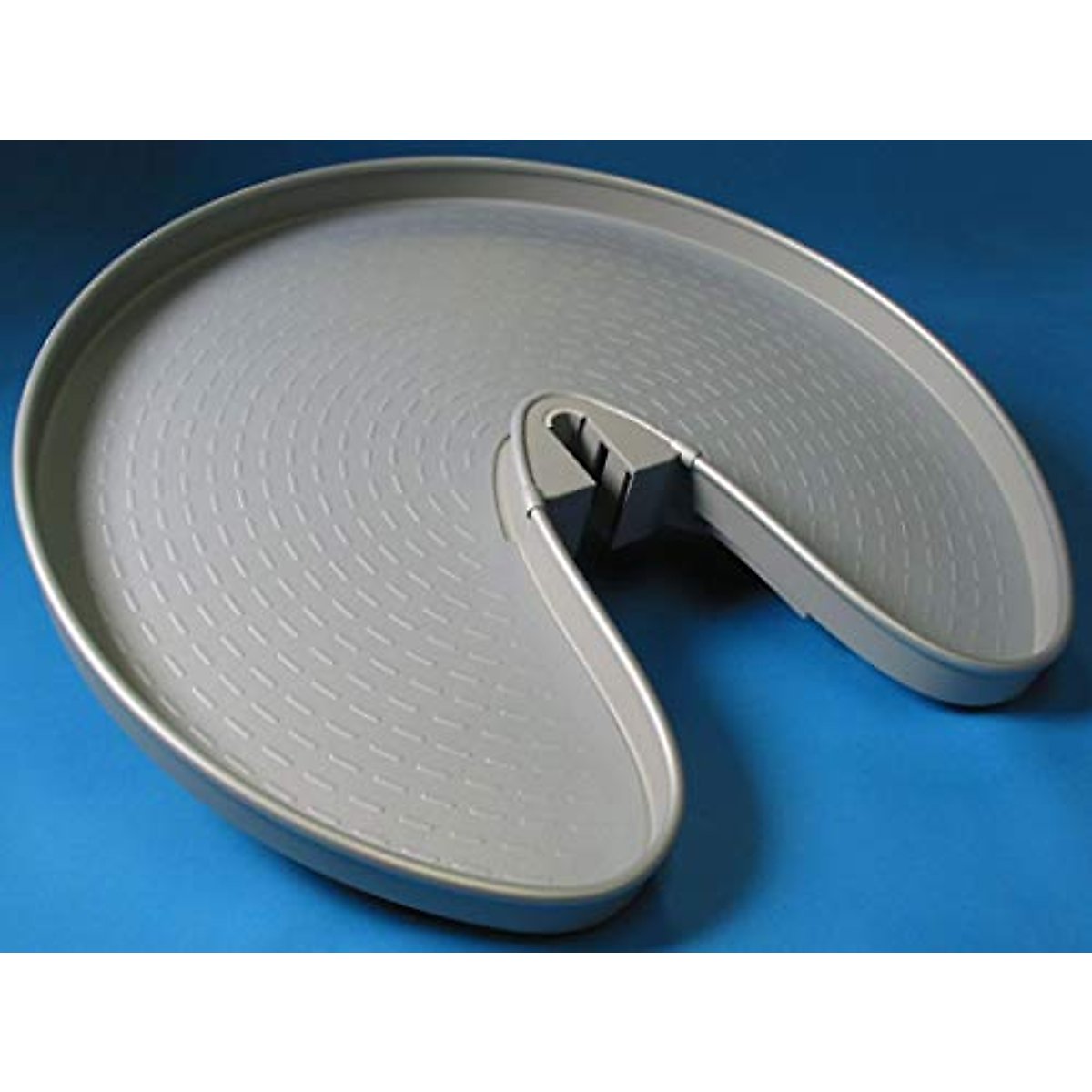 Pro-Arc The New Generation of 3/4 Kidney 2-Shelf Lazy Susan Set with Durable Anti-Slip Spider-Web Structured Rigid Ergonomically Designed Gray Trays (32 INCH)