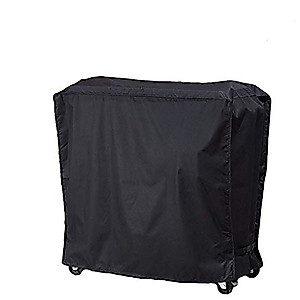 J&C 35x20x34in Cooler Cart Cover-Black Waterproof UV Resistant Patio Rolling Cooler for Most of 80 QT Patio Ice Chest Party Bar and Outdoors Rolling Cooler with Wheels