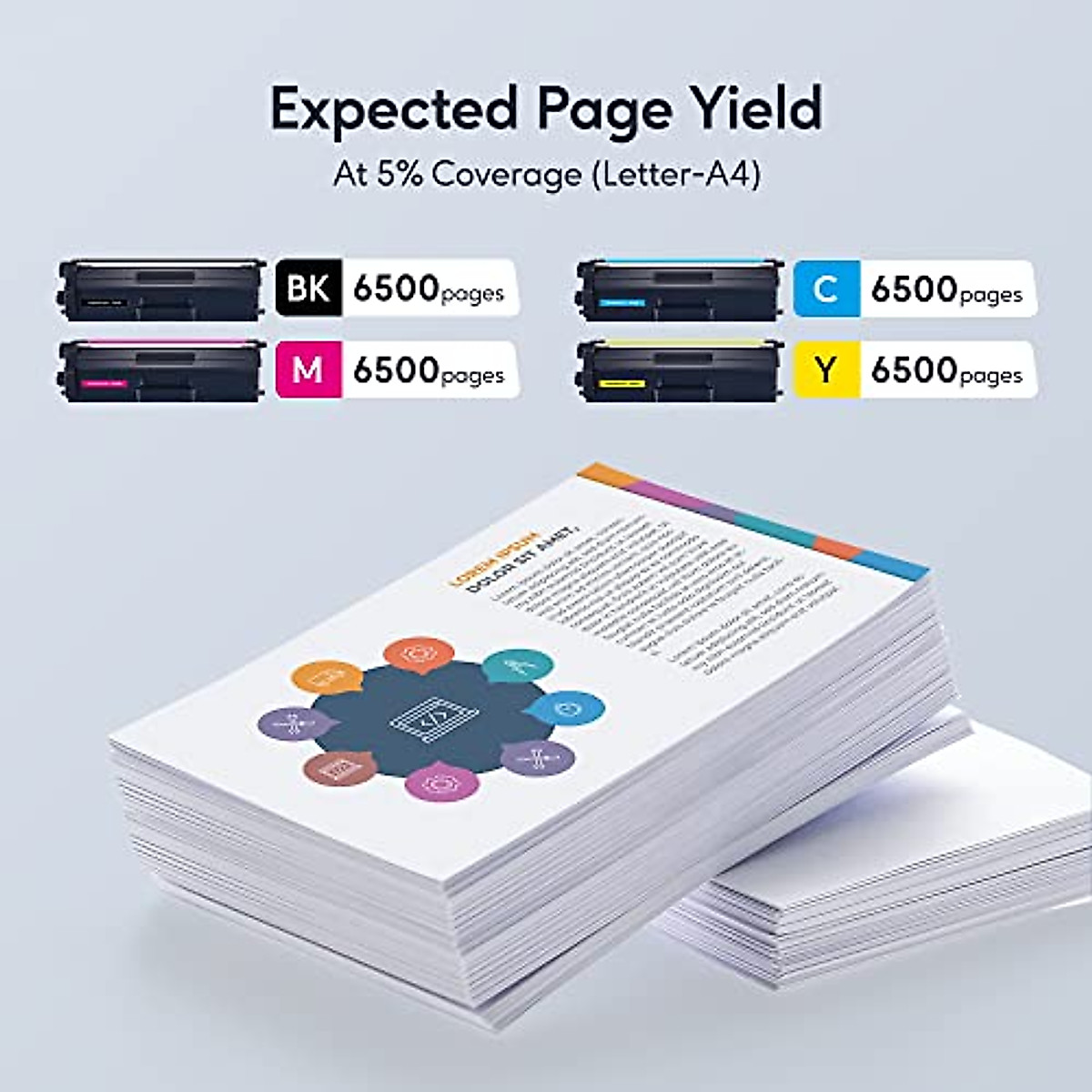 TN436 Toner Cartridge High Yield Replacement Compatible for Brother TN 436 TN436BK TN436C TN433 TN431 for Brother HL-L8360CDW HL-L8260CDW MFC-L8610CDW MFC-L8900CDW MFC-L8690CDW Printer (1BK,1C,1M,1Y)