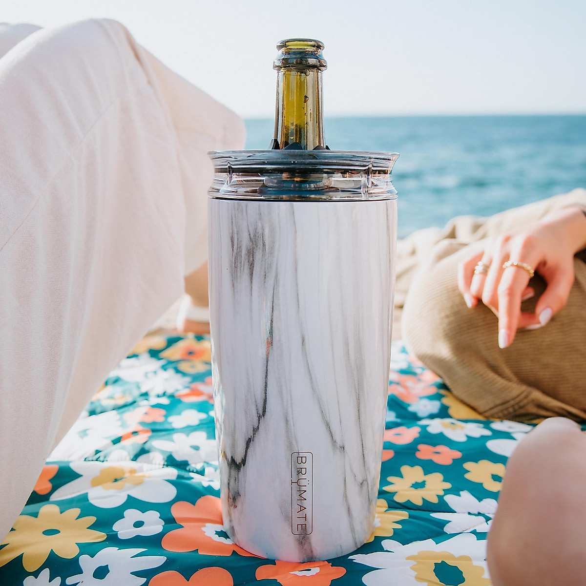 BrüMate Togosa 2-in-1 Wine Chiller Bucket or Champagne Bucket & 100% Leakproof Pitcher | Portable Cooler Fits Most Wine, Champagne, & Liquor Bottles | Perfect Wine Gifts | 49oz (Matte Black)