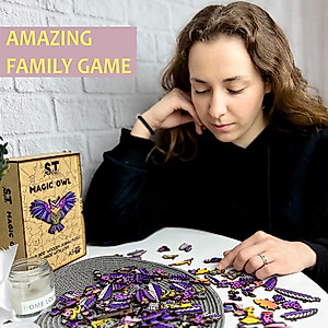 Large OWL Wooden Jigsaw Puzzle for Adults Animal Jigsaw Puzzle Best Gift for Her Him Birthday Christmas 5th Anniversary Family Game Educational Toy Owl Wood Wall Decor