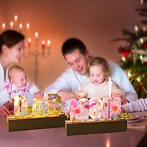 4.33 Inch Rectangle Display Pedestal, Wooden Light Display Stand LED Base Art Lights Display Pedestal Crystal Wood Lighted Base Stand for Crystal Display Glass Art Pedestal Paperweighs (4 Pcs)