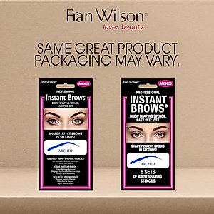 Fran Wilson Instant Brows Makeup Tool: Adhesive Stencils for Perfectly Shaped Brows, Easy to Use, Ideal for Beginners and Pros - Arched