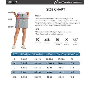 Willit Women's Skorts Golf Casual Skort Skirts UPF 50+ Quick Dry Zip Pockets Outdoor Hiking Black S