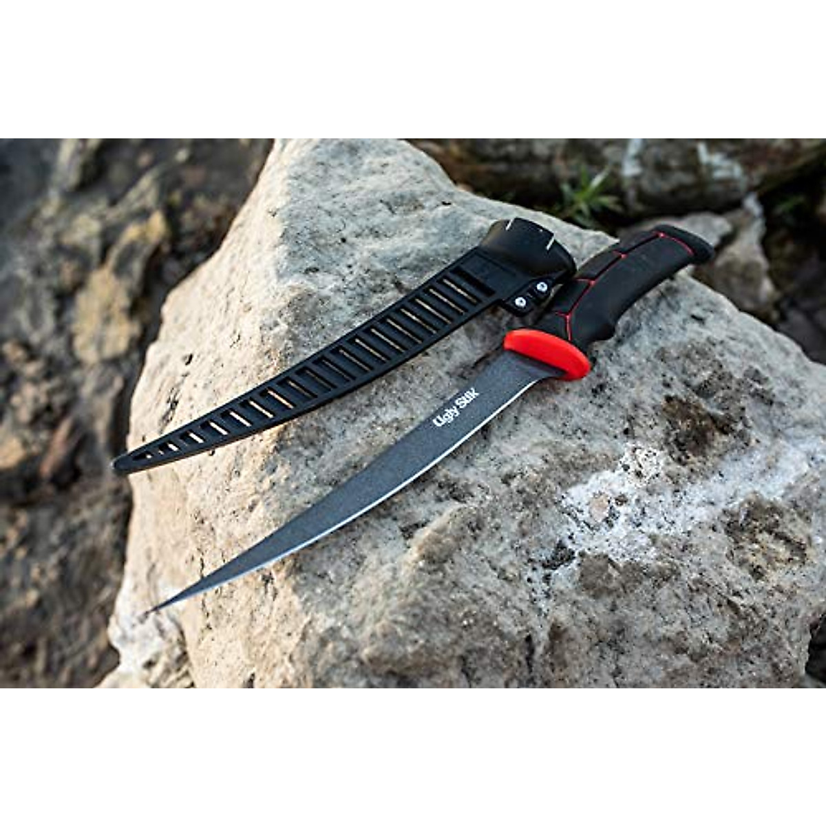 Ugly Stik Ugly Tools 9 Inch Flex Knife for Fishing, Fishing Fillet Knife for Anglers, Sharp Trailing Point Serrated Stainless Steel Blade, Non-Slip Grip Handle,Black