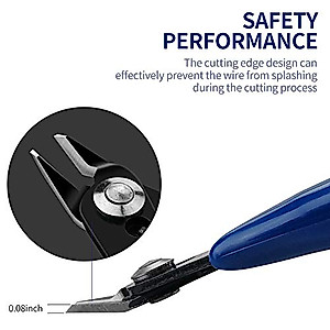 stedi 5 Inch Wire Cutters, Precision, Strongest and Sharpest Micro Shear Flush Cutter, Lightweight Micro Wire Cutter Ideal for Electronics, Aluminum Jewelry and narrow areas, Blue