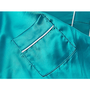 Topgal Big Girls Pajamas Size 10 – Lovely Teal Satin Short Sleeve & Shorts PJ Set Sleepwear
