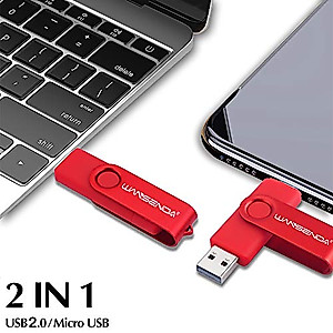 64GB Micro USB Photo Storage Keychain USB Flash Drive for Android Phone Samsung Galaxy S7/S6/S5/S4/S3, Note5/4/3/2, A7/A8/A9,C5/C7, LG V40,G4,Q7,LG Stylo3 (64GB, Red)
