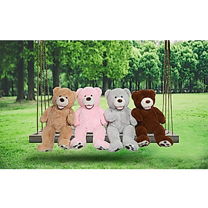 MorisMos Giant Teddy Bear with Big Footprints Plush Stuffed Animals Light Brown 39 inches