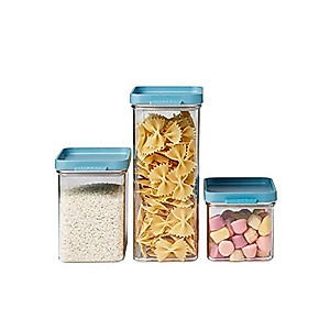 Mepal - Kitchen Storage Boxes 3-Piece Set Omnia - Storage Boxes with Lids Suitable for the Kitchen Cupboard & Kitchen Shelf - Kitchen Storage & Organization - 700 ml, 1100 ml & 2000 ml - Black