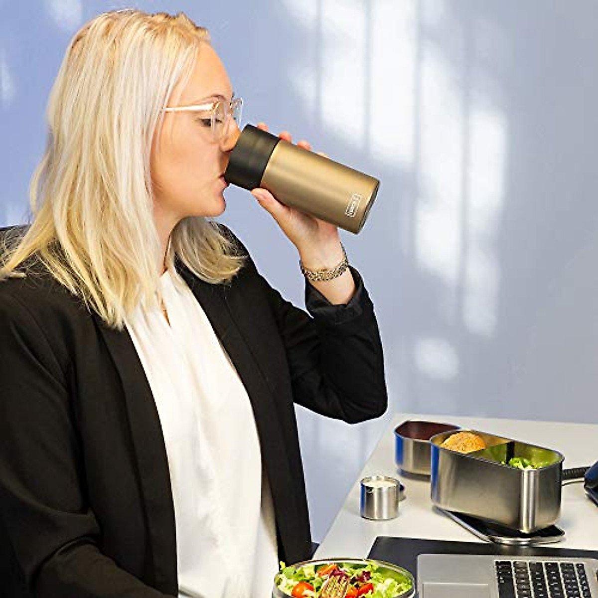 Lurch Insulated One-Handed Operation, Travel Mug 0.5 l, Stainless Steel