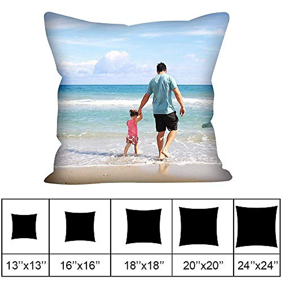 Custom Pillow, Personalized Photo Pillows, 16 x 16 ”(Including Pillow Insertion)Design Throw Pillow with Photo Text, Customize Pet Pillow, Personalized Memorial Gift for Birthday, Christmas