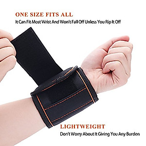 WARTOOL Magnetic Wristband Tool Belt with 5 Strong Magnets for Holding Screws, Nails, Bolts, Drill Bits, Perfect Gifts for Men/Women,Dad, Husband, Boyfriend, DIY Handyman, Woodworker Black