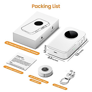 Phomemo Label Maker Machine with Tape, D35 Wireless Bluetooth Labels Maker Portable Mini Label Printer, Easy to Use with Smartphone Small Sticker Labeler Multiple Templates for Home Office organizing