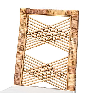 Baxton Studio Poltak Modern Natural Brown Rattan Dining Chair
