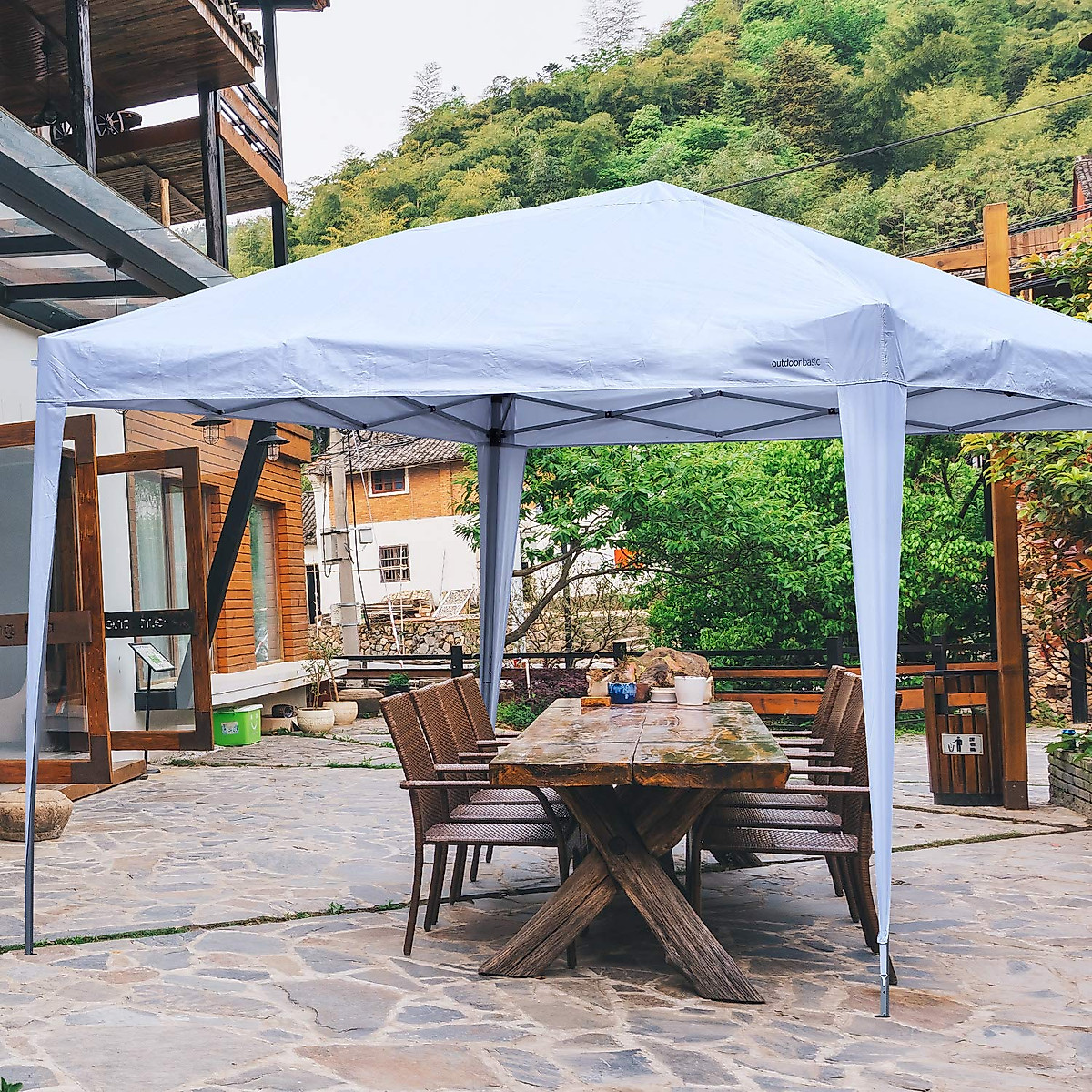 Waterproof 10'x10' Pop Up Canopy Wedding Tent with Sides - Outdoor Folding Commercial Gazebo Canpy Tent White