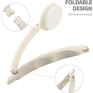 LFJ Lotion Applicator with Long Curved Handle for Back,Legs,Feet Self Application of Sunscreen, Sunless Self-Tanning, Skin Cream, Acne