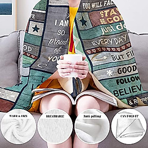 Ivivis to My Son Blanket from Mom, Gifts for Son Throw Blankets for Bed Couch Sofa, Super Soft Lightweight Flannel Fleece Blankets with Positive Encourage for Son Birthday Valentines Day Gift 40"x50"