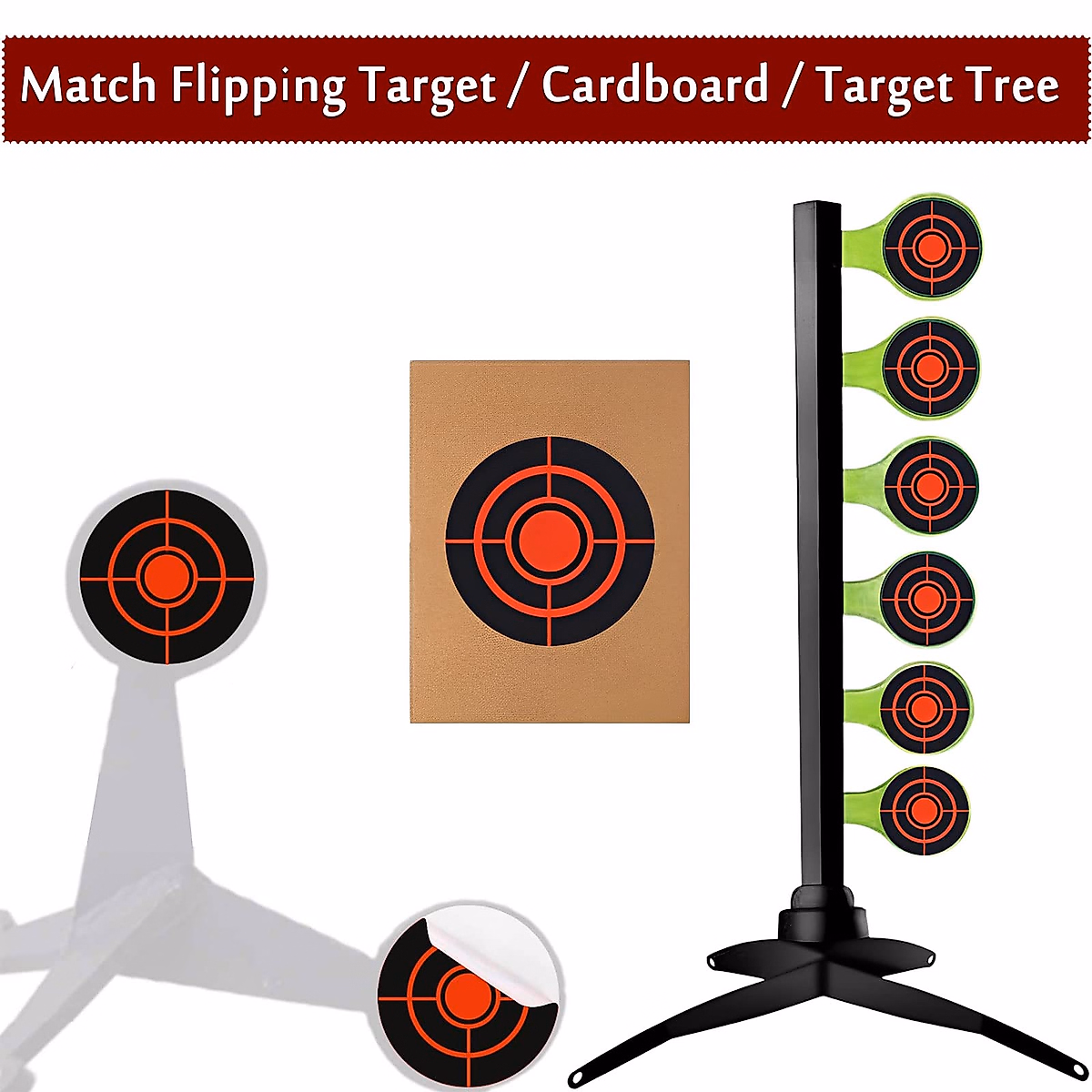 Splatter Target Stickers, 3 Inch Reactive Paper Targets, 250 Pcs Adhesive Shooting Targets with Fluorescent Yellow Impact for BB Gun, Pellet Gun, Airsoft, Rifle Shooting Practice