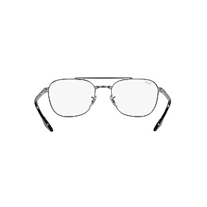 Ray-Ban RX6485 Square Prescription Eyewear Frames, Gunmetal/Demo Lens, 55 mm