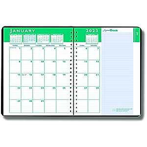 House of Doolittle Express Track Recycled Weekly Appointment Book/Monthly Planner, 8 x 5, Black Cover, 13-Month (Jan to Jan): 2023 to 2024