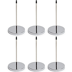 Juvale Receipt Holder - 6 Pack Ticket Stabbers, Stainless Steel Receipt Spike, Check Spindle for Restaurant, Office and Kitchen, Black and Silver, 2.75 x 5.5 Inches