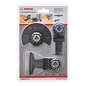 Bosch Professional Starlock 2608662223 3-Piece Plunge Saw Blade and Segment Saw Blade Set (Wood and Metal, Accessories Multifunctional Tool)