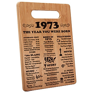 Henghere 51st Birthday Gifts for Women or Men, Happy 51 Year Old Birthday Gifts, 51st Birthday Present, Vintage 51st Birthday Decorations - 1973 Cutting Board