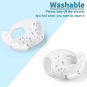 ELOVEN Cover for Airpods 3 Ear Tips Case Anti-Slip in-Ear Earhook Anti Scratch Eartips Skin Friendly Cover Soft Silicone Protective Ear Tips Earpads Accessories Compatible with AirPods 3 2021 White