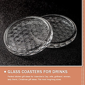 Cabilock 2pcs Glass Tea Coaster Cup Mug Pad Tea Bag Saucers Dessert Dishes Coasters Gold Bars Car Coaster Costers Seasoning Dish Mug Saucers Gongfu Tea Saucer Crystal Coaster Round Decorate