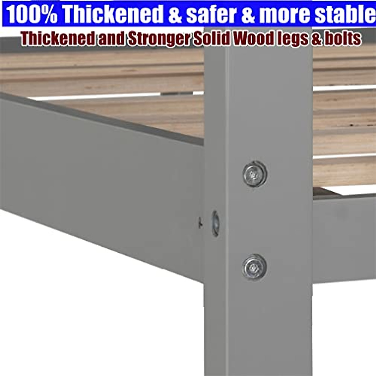 SNIFIT Latest Upgraded & Stronger Solid Wood Full Size Loft Bed with Desk Underneath & Storage Drawers & Shelf & Wardrobe, Thickened Enhanced Wooden Full Loft Bed Frame (Easier to Assemble) (Gray)