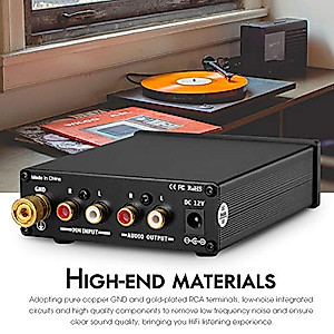 MM Phono Preamplifier, Hi-Fi Turntable Preamp for Home Audio/Record Player/Stereo Amplifier/Active Speaker [Nobsound T3]