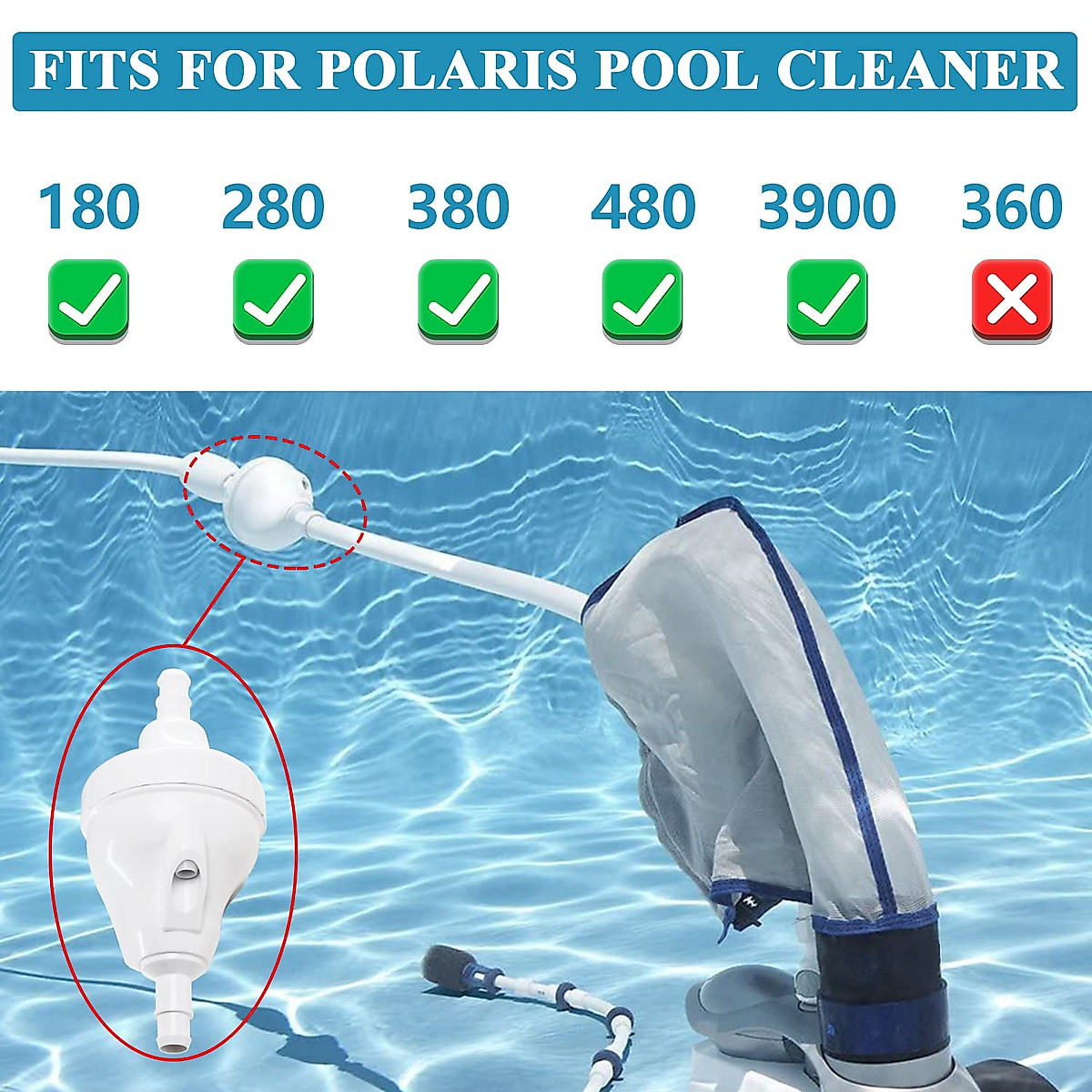 Funmit Upgraded G52 Backup Valve Replacement for Polaris Pool Cleaner Parts, Compatible with Automatic Pressure-Side Pool Cleaner VacSweep 280, 380, 180, 480, 3900
