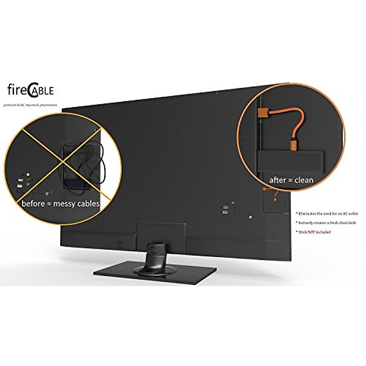 fire-Cable Plus Wireless Adapter, Powers Streaming TV Sticks Directly from TV USB Port (Eliminates AC Outlet and Cords)