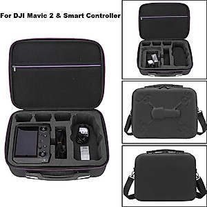 Toxz Waterproof Portable Storage Bag Carry Case for DJI Mavic 2 & Smart Controller,High-Density EVA and PU Material,Foam Protect,Padded Shoulder Strap,Large Capacity