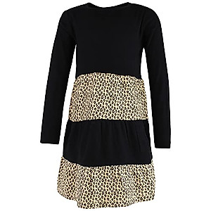 Hudson Baby Infant and Toddler Girl Cotton Dresses, Leopard Gold Heart, 6-9 Months