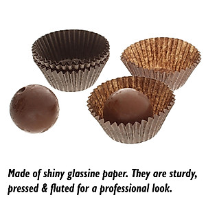 Cybrtrayd 1000 Count No.6 Glassine Paper Candy Cups, Brown