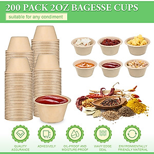 Zubebe 800 Packs 2 oz Disposable Bagasse Fiber Souffle Cups Condiment Cups Natural Bagasse Fiber Sauce Cups Sample Cups Tasting Cups for Small Sauce Portion Sample Snack Charcuterie Serving
